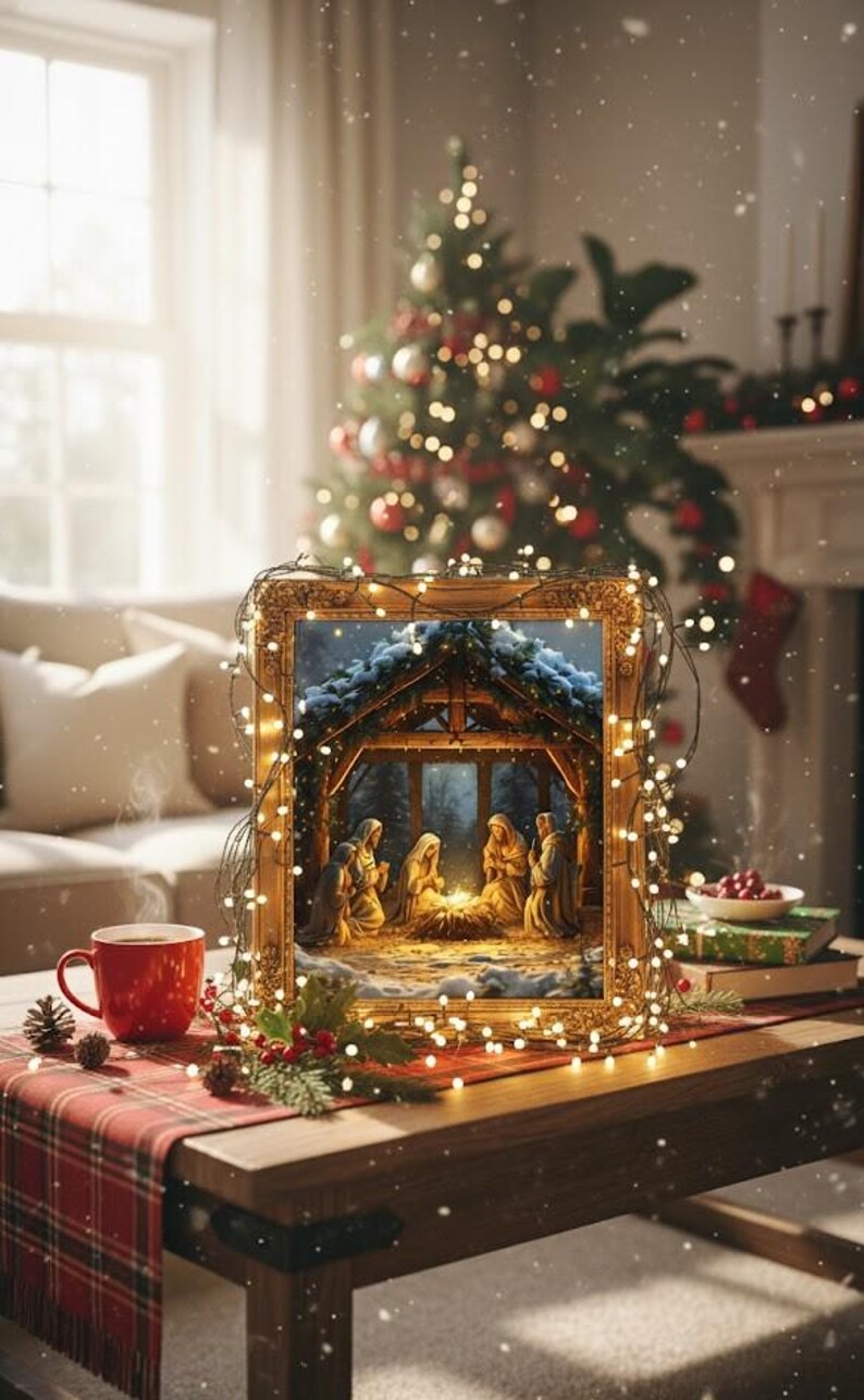 Rustic Christmas Printable Art | Merry Christmas Wall Decor | Instant ...