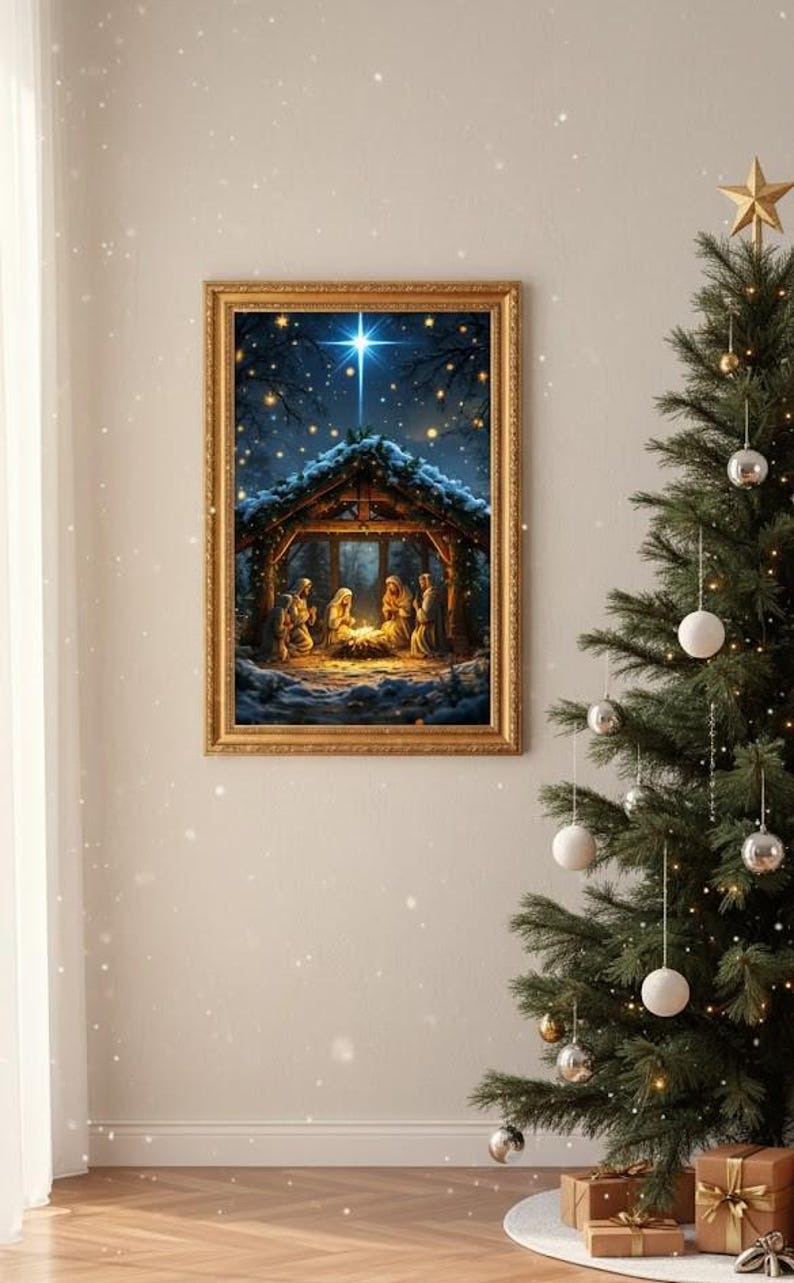 Rustic Christmas Printable Art | Merry Christmas Wall Decor | Instant ...