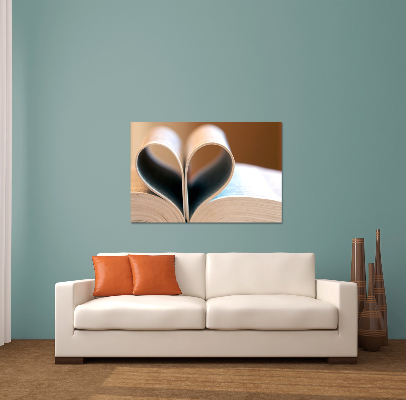 Heart Shaped Book Pages Photo Canvas or Print, Gifts for Readers, Book ...