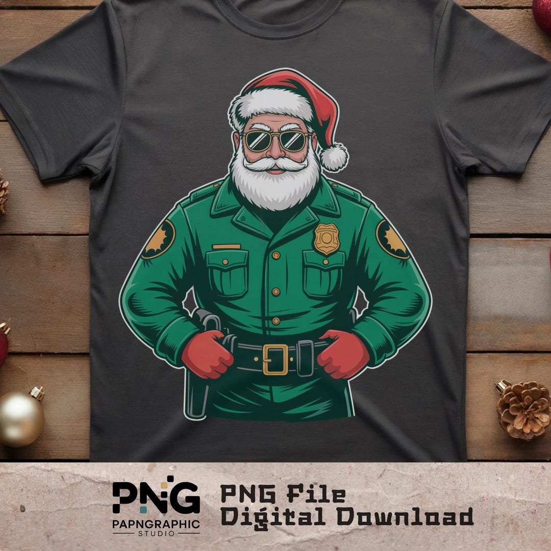 Santa Police PNG | Cool Christmas Officer Illustration | Holiday Santa ...