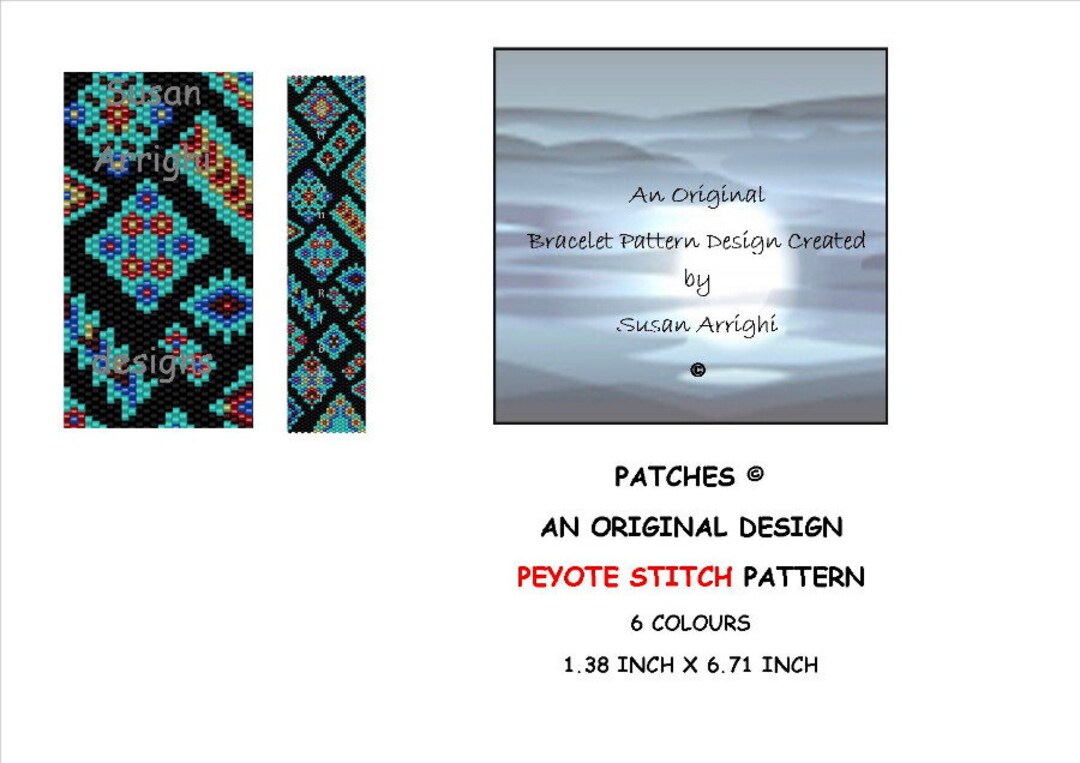 PATCHES - Peyote Stitch Even Count Beading Pattern - Etsy