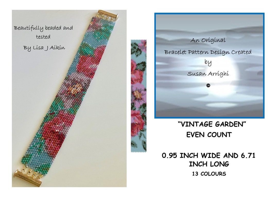 VINTAGE GARDEN - Peyote Stitch Even Count Beading Pattern - Etsy
