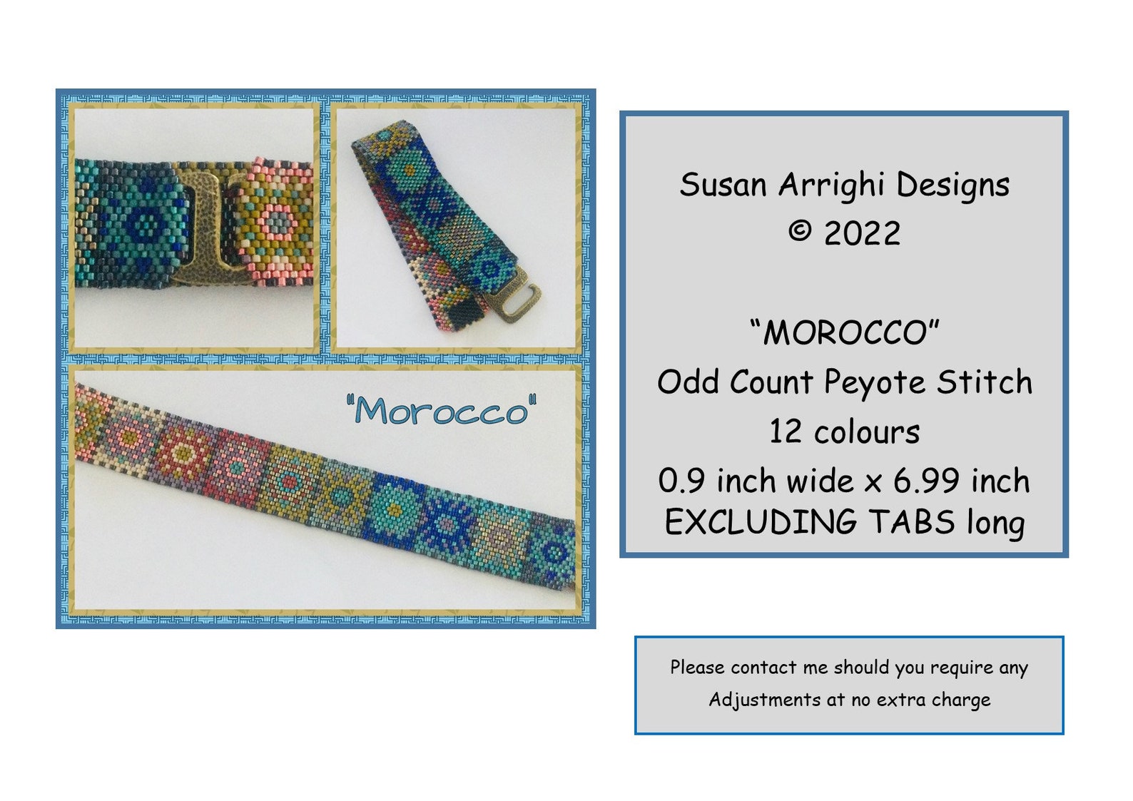 MOROCCO Peyote Stitch ODD Count Beading Pattern - Etsy