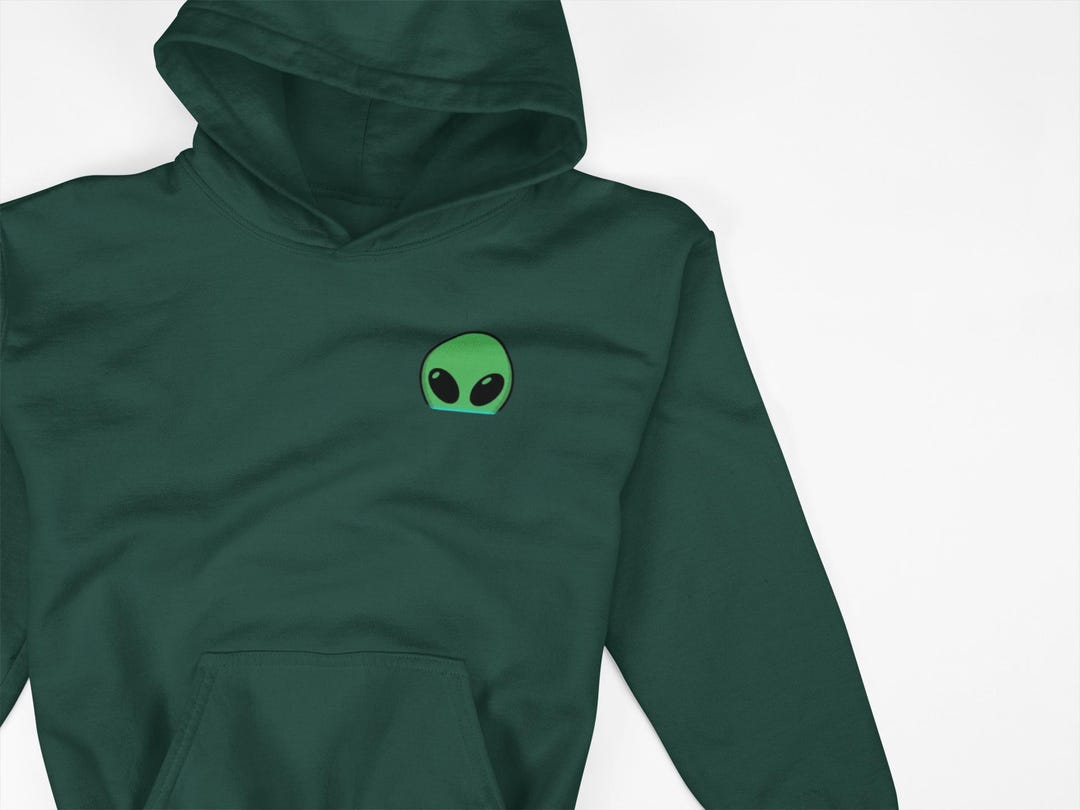 Alien Head Hoodie Sci Fi UFO Graphic Space Gift Minimalist Unisex ...