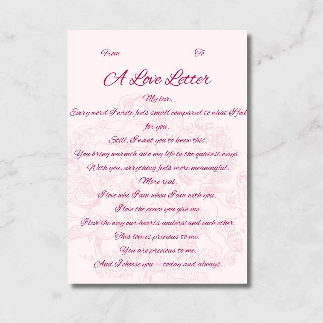 Printable Cupid Love Letter – Romantic A4 Letter Template - Etsy