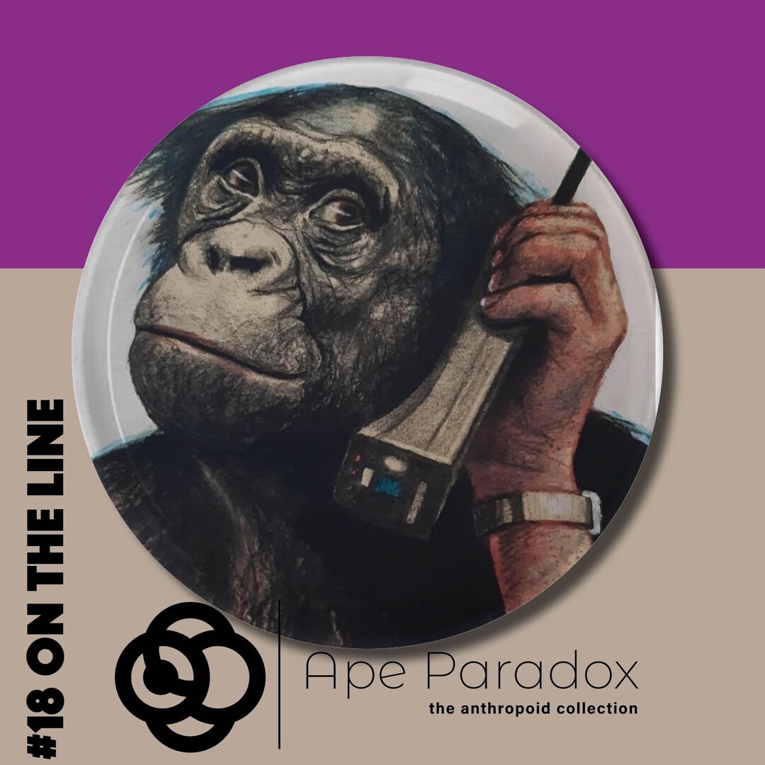 Porcelain Wall Plate Art #18 Communication Primate Satire | the Ape ...