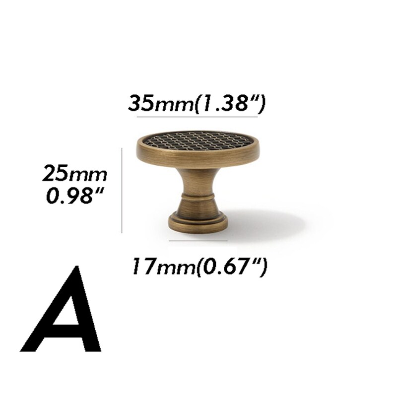 Brass Button Sideboard Knob: Kitchen Cupboard Pull Handle, Round Knob ...