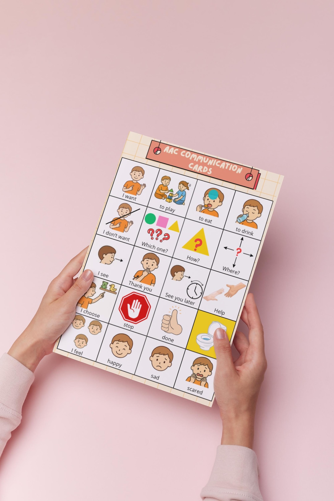 AAC Communication Cards Printable Core Vocabulary for School Home ...