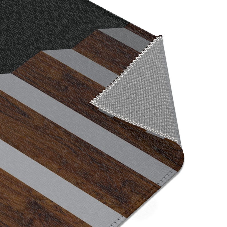 Optical Illusion Accent Rug | Mid-century Modern Room Mat | 3D Wood ...