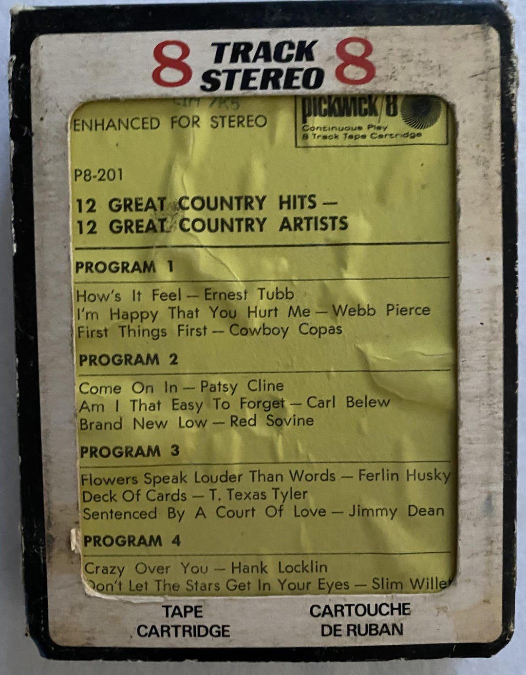 Vintage 8-track Tape 1970s 8 Track Music: 12 Great Country Hits - 12 ...
