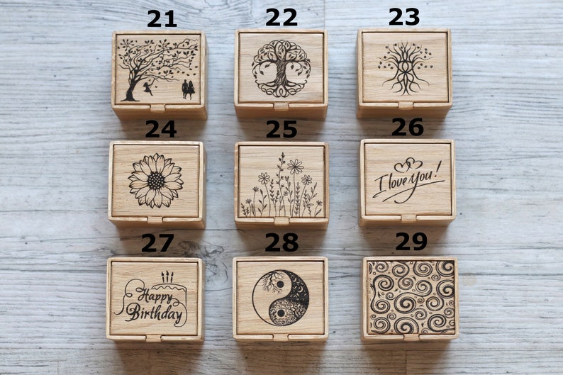 Tiny Wooden Music Box, 18 Designs for Engraving, 35 Tunes. - Etsy