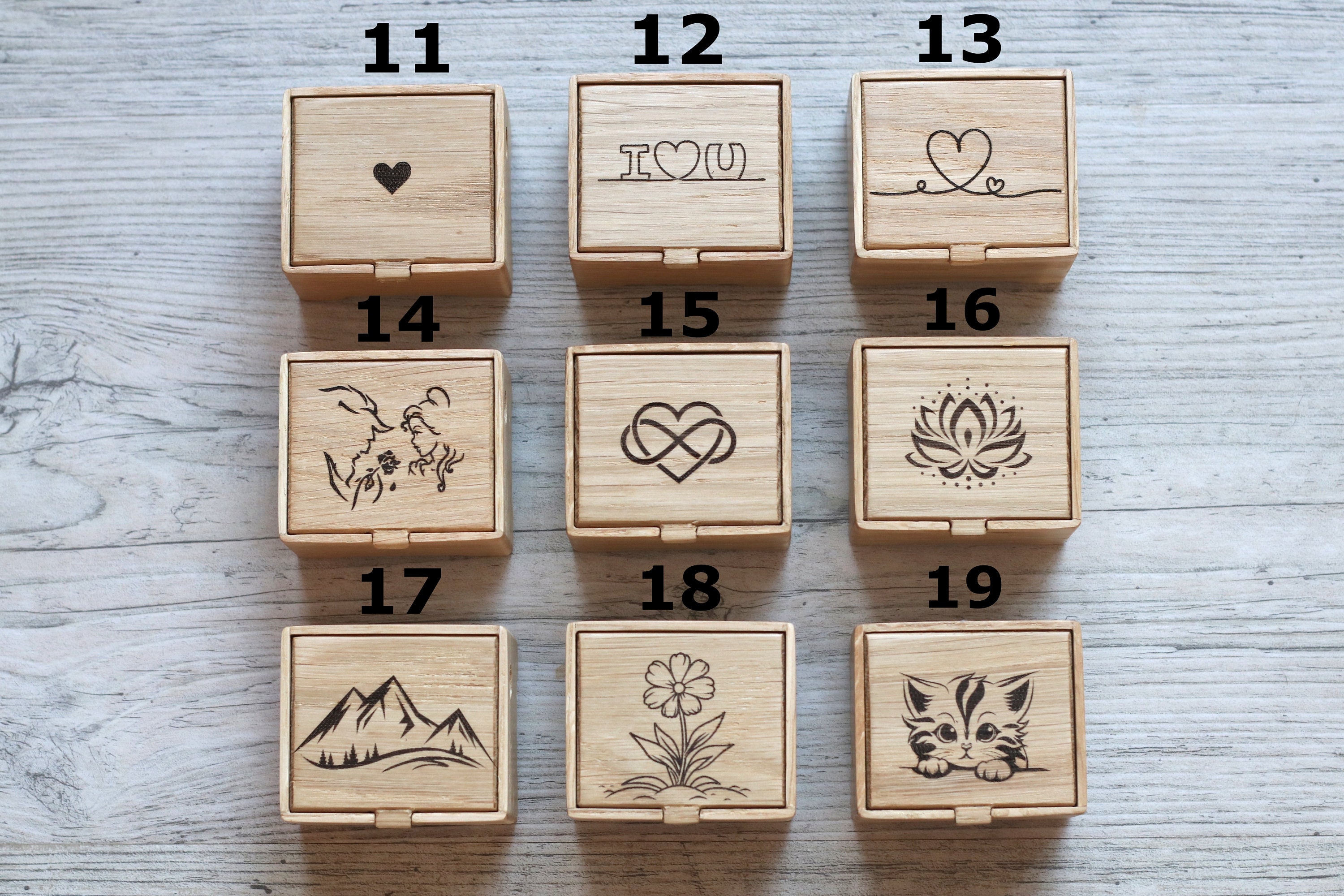 Tiny Wooden Music Box, 18 Designs for Engraving, 35 Tunes. - Etsy