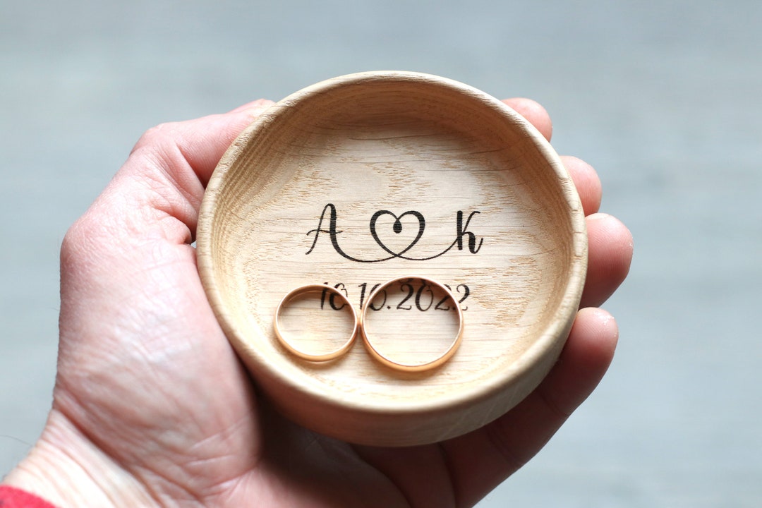Small Wedding Ring Tray Wood, Ring Dish. - Etsy