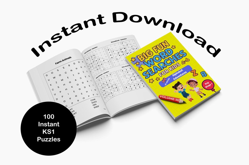 KS1 Animal Word Search Activity Book Ages 4–6 | All 3 Volumes | 150 ...