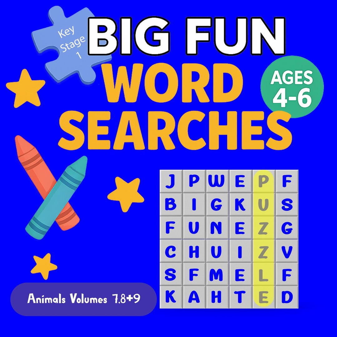 KS1 Word Search Bundle Ages 4–6 | Animals Volumes 1–3 | 150 Puzzles ...