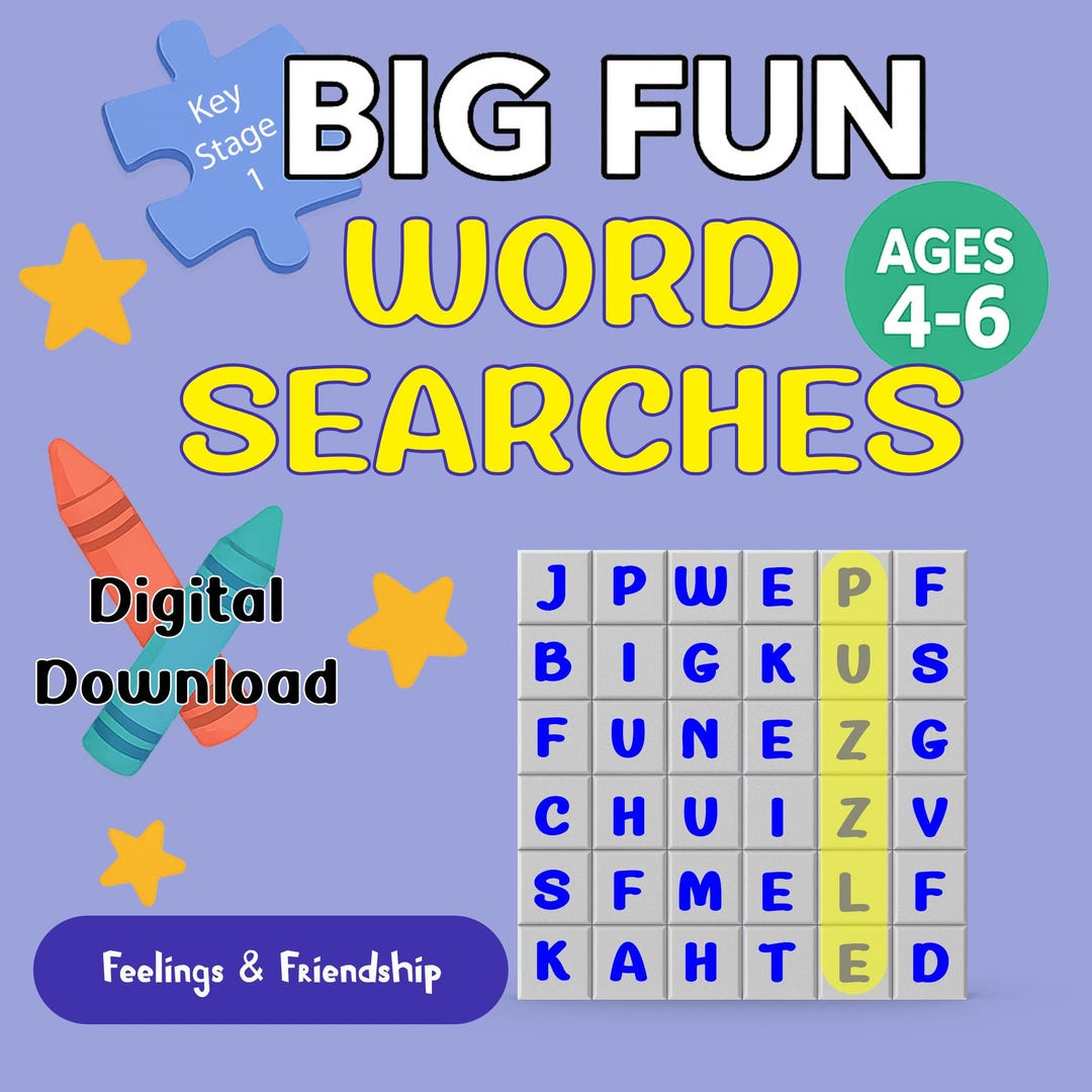Feelings and Friendship Word Search Book for Kids Ages 4-6 – Volume 29 ...