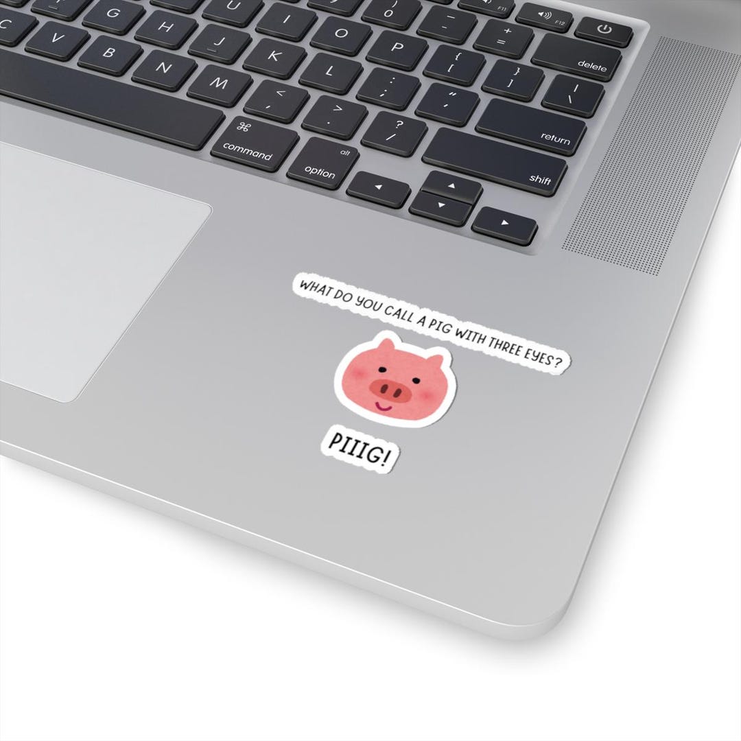Three-eyed Pig Joke Sticker | Kiss-cut Sticker, Cute Pig Pun - Etsy