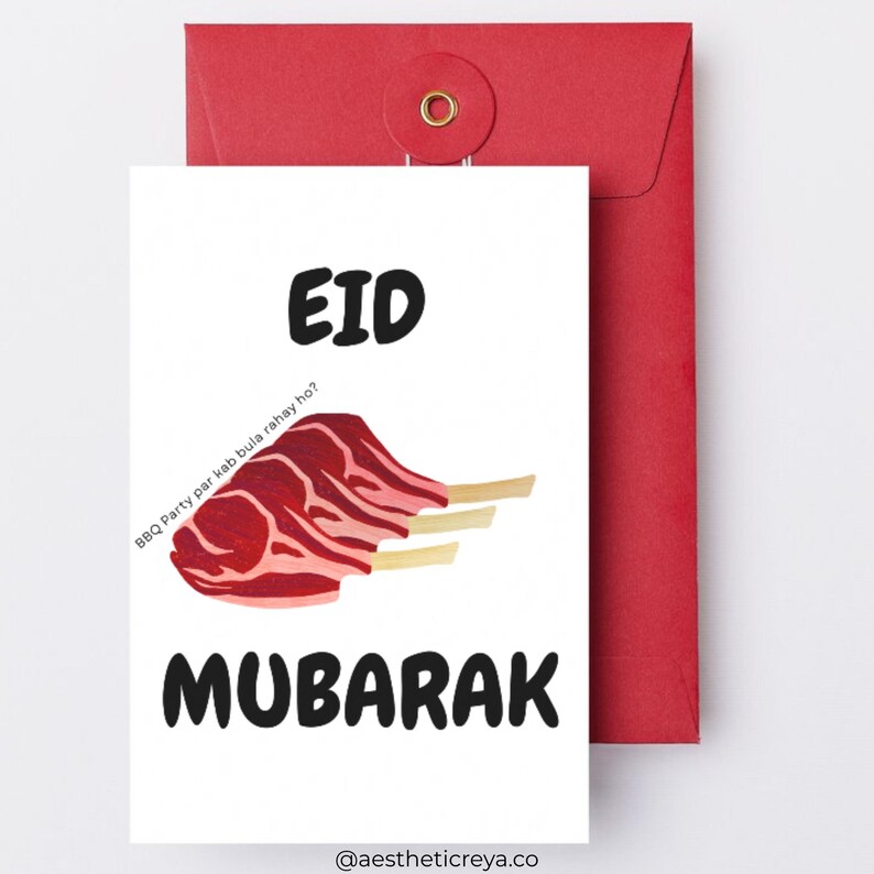 Eid Mubarak Mini Cards Bundle: 4 Funny Sheep Designs (digital Download ...