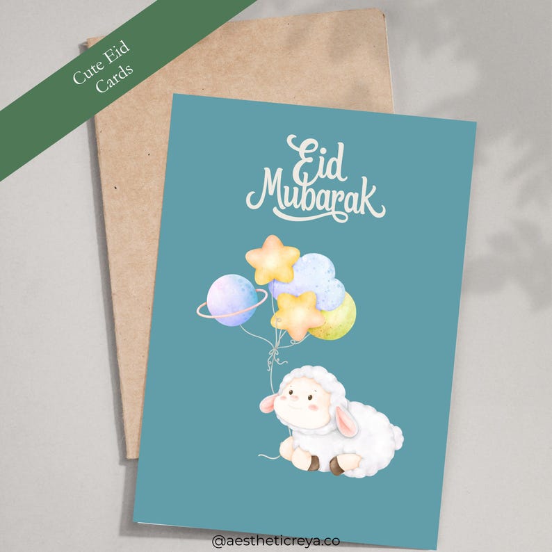 Eid Mubarak Mini Cards Bundle: 4 Funny Sheep Designs (digital Download ...