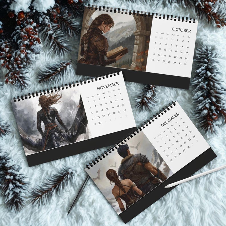 Desk Calendar 2026 - Romantic Fantasy & Dragons | Booktok Inspired - Etsy