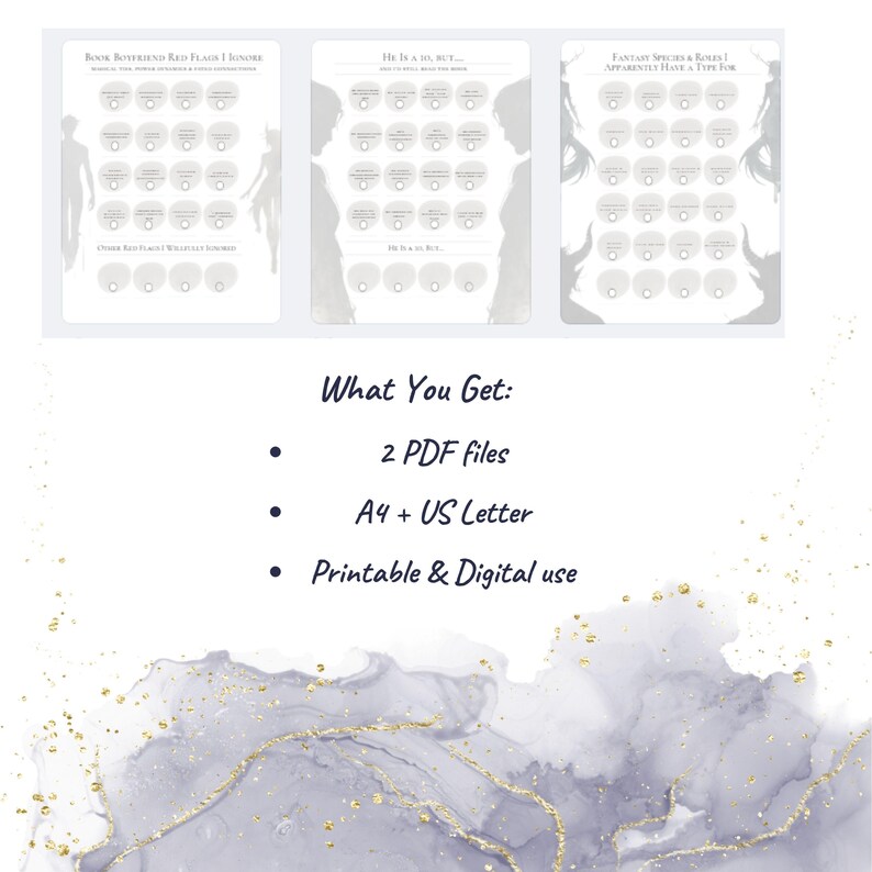 Book Boyfriend Journal | Romance Reader Tracker, Booktok Printable PDF ...