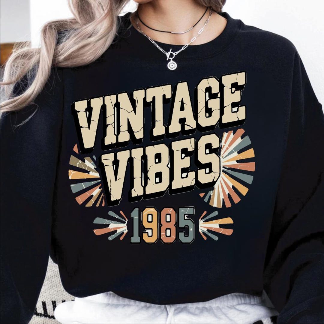 Vintage Vibes 1985 T-shirt | Retro Sunset Graphic Tee | 80s Aesthetic ...