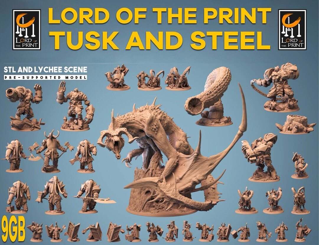 Lord of the Print | Tusk and Steel Miniatures Pack | Tabletop ...