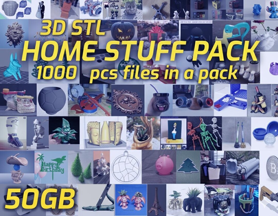 3D STL Home Stuff Pack | 1000+ Pcs Models in a Pack | 50GB+ - Etsy