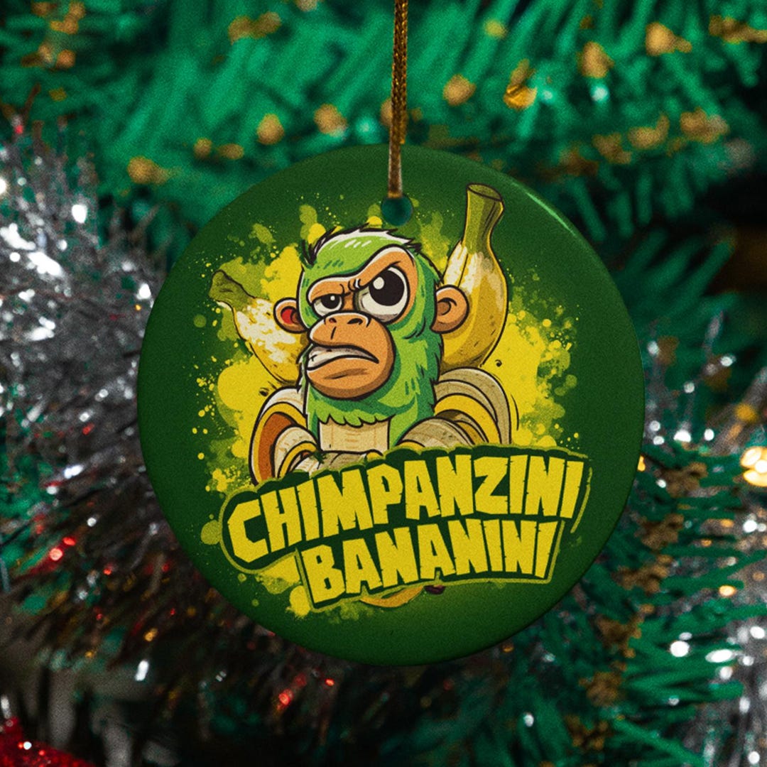 Chimpanzini Bananini Funny Ornament, AI Italian Brainrot Banana Cute ...
