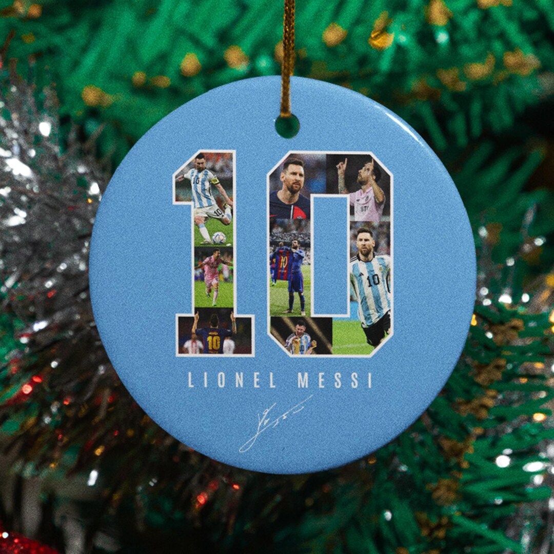 Messi Collage #10 Design Ornament, Argentina Soccer Fans Funny Festive ...