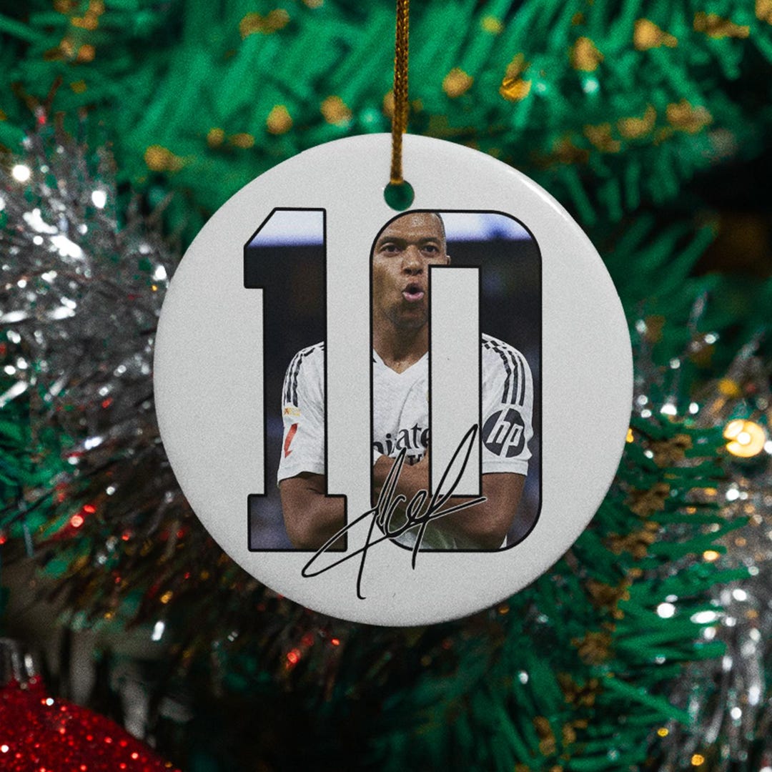 Mbappe #10 Style Ornament, Madrid Soccer Supporters Festive Tribute ...