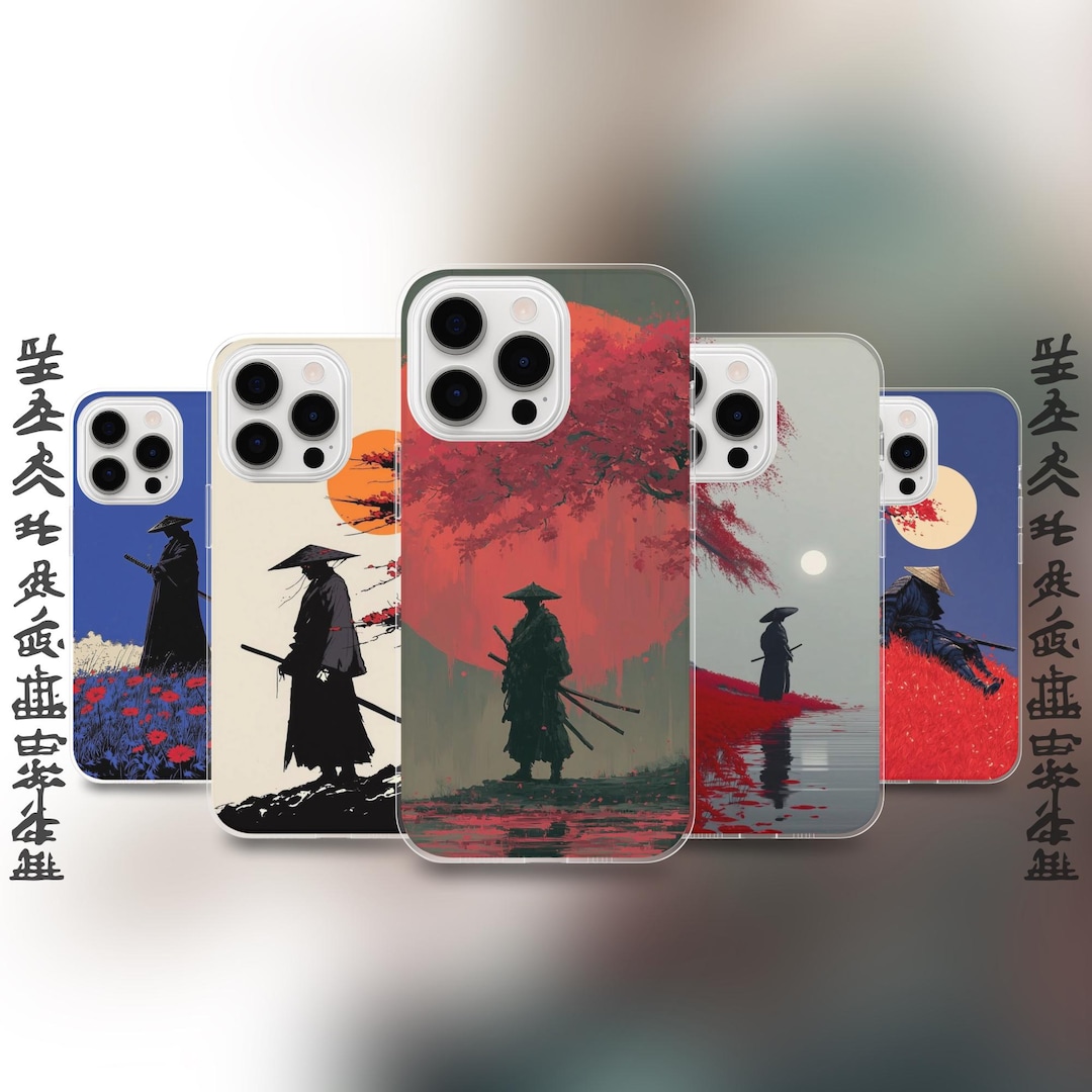Japanese Samurai Phone Case: Ukiyo-e Ronin Art, Cherry Blossom Design ...