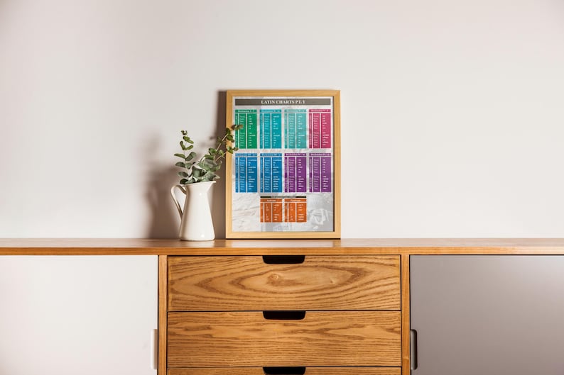 Color-coded Noun Endings Chart | Complete Grammar Reference - Etsy