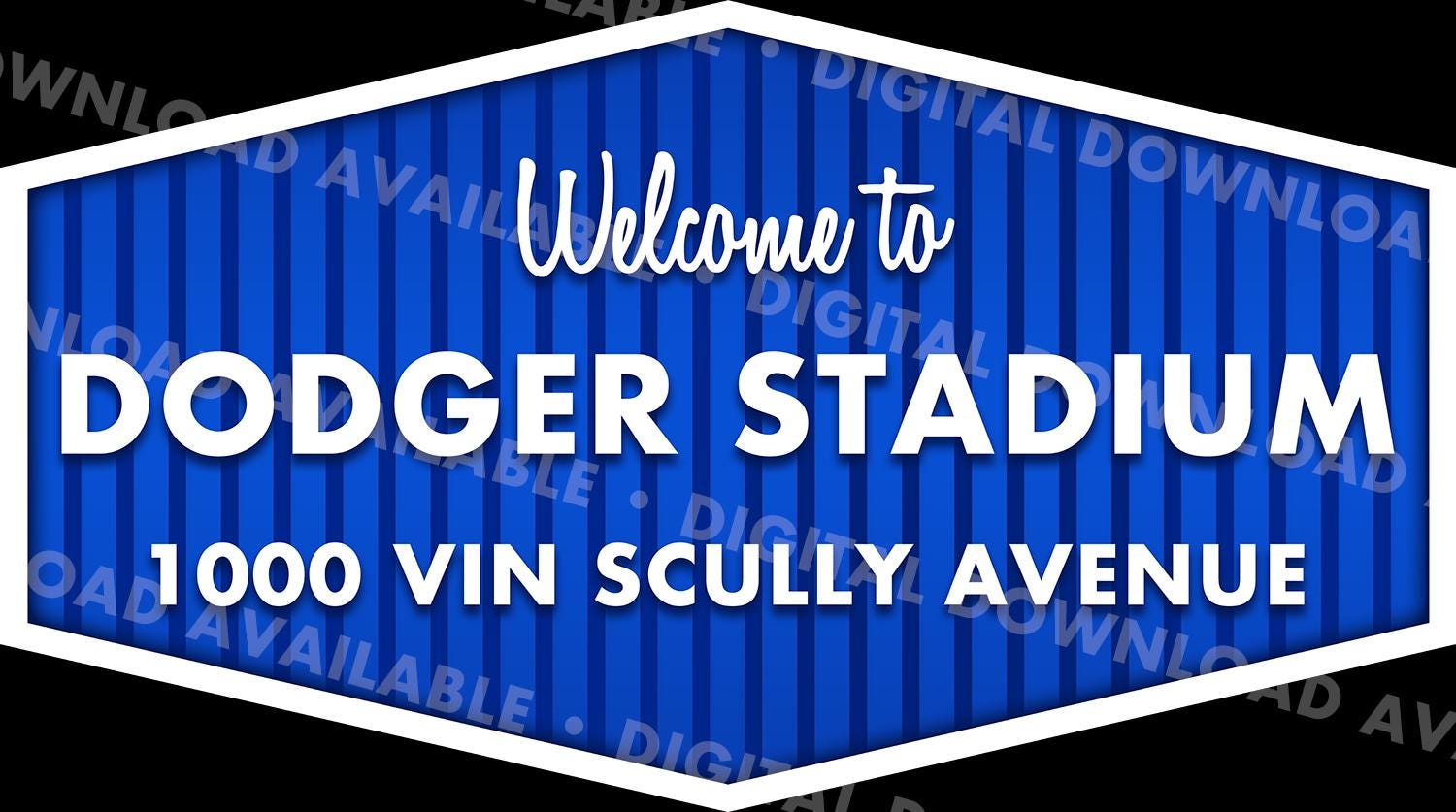 Digital Download - Welcome to Dodger Stadium Sign - Etsy