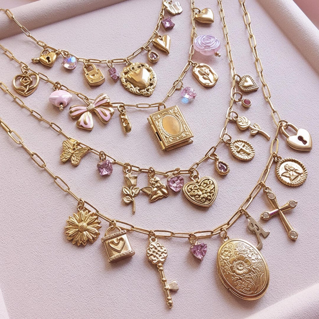 Custom 18K Gold Charm Locket Necklace | Build Your Own Personalized ...