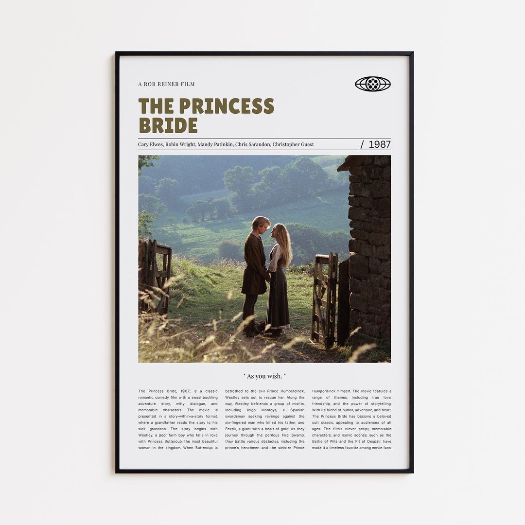 The Princess Bride, Rob Reiner, Retro Movie Poster, Custom Movie Poster ...