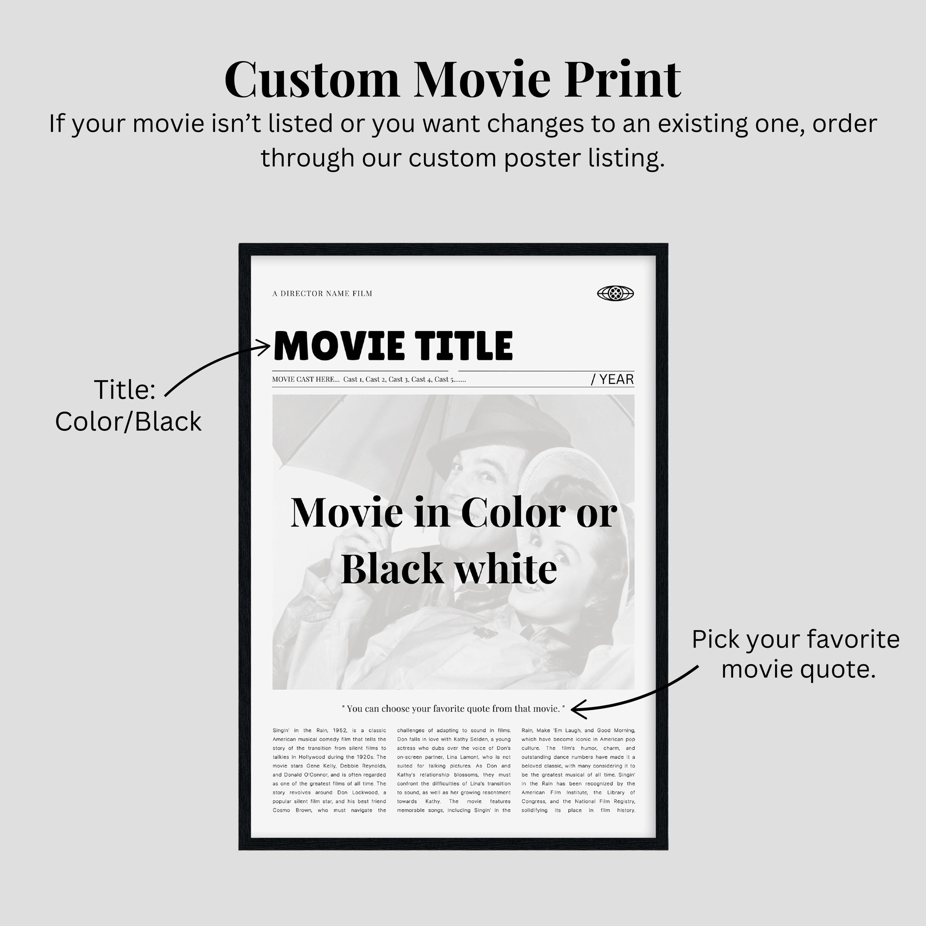The Princess Bride, Rob Reiner, Retro Movie Poster, Custom Movie Poster ...