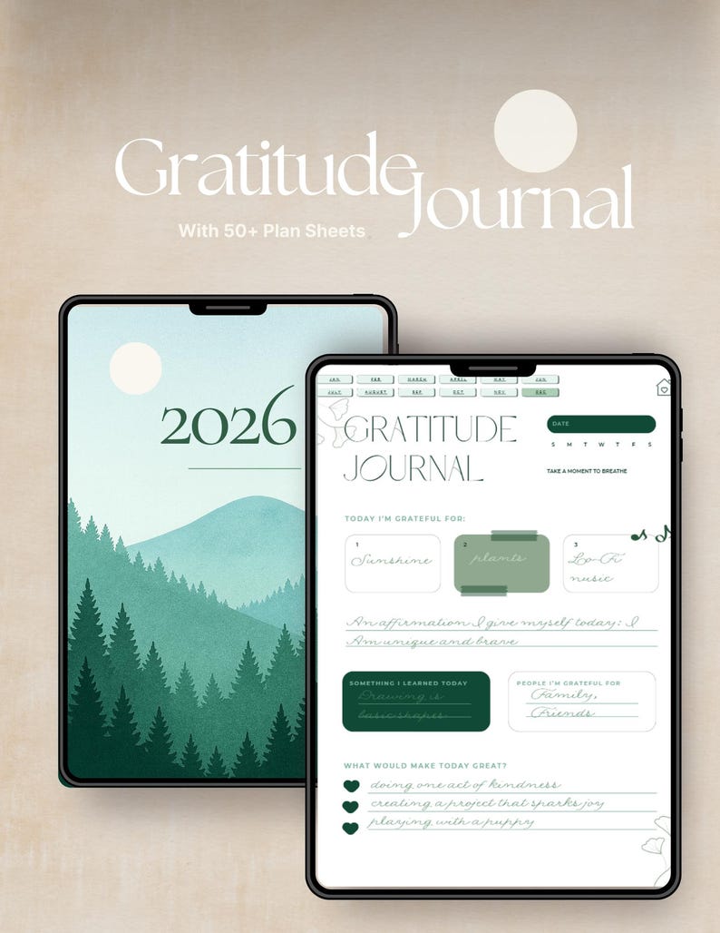 2026 Minimalist Gratitude Journal (digital PDF) - Etsy
