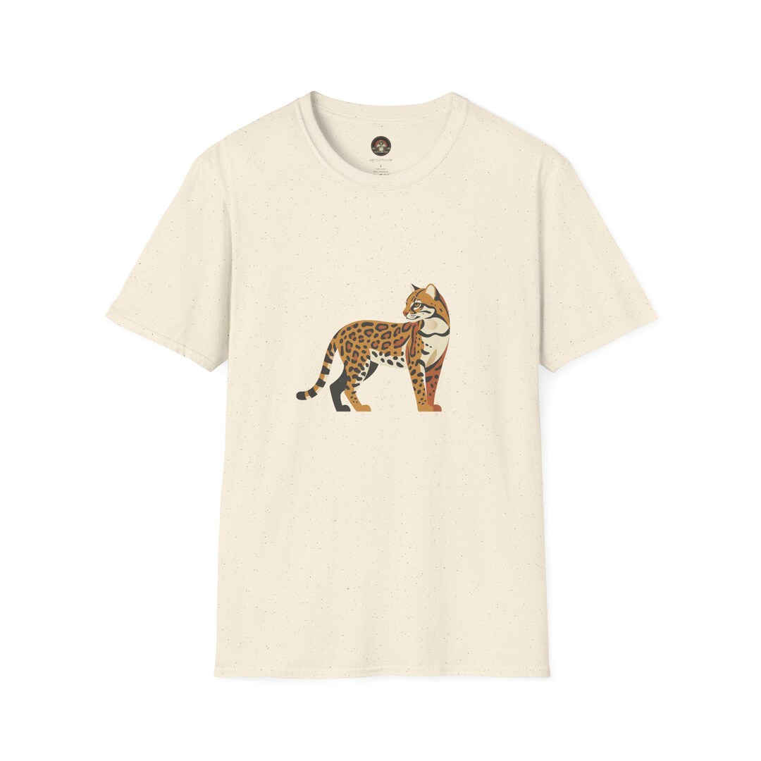 Ocelot Illustration Shirt Vintage Wildcat Tee Big Cat Gift Wildlife ...