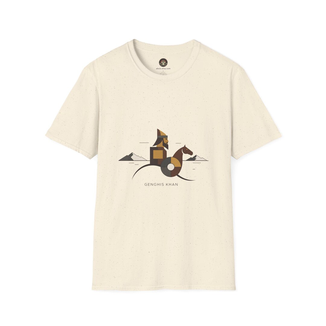 Genghis Khan Riding Horse T-shirt | Mongolian Steppe Minimalist Artwork ...