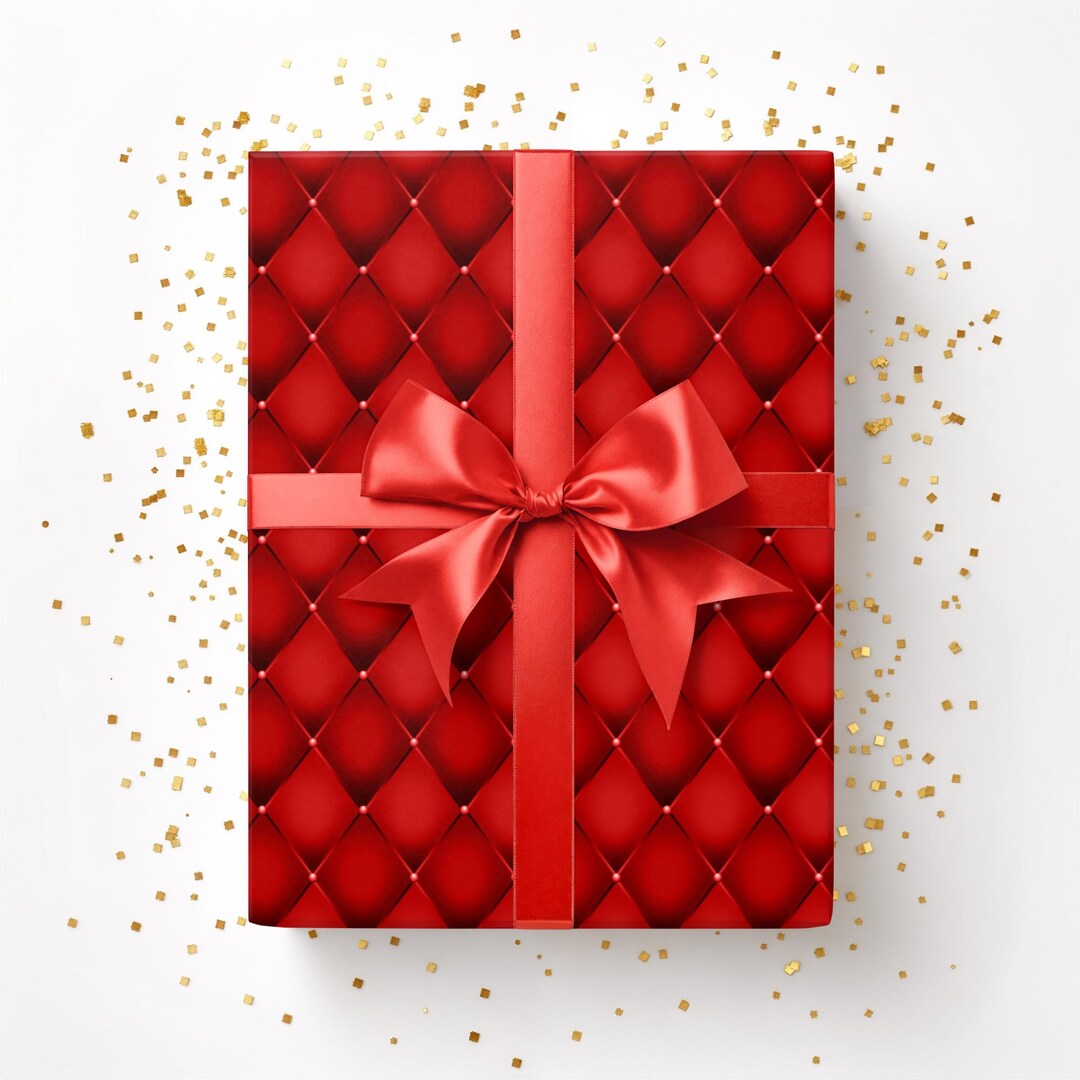 Red Diamond Pattern Wrapping Paper - Luxury Gift Wrap - Etsy