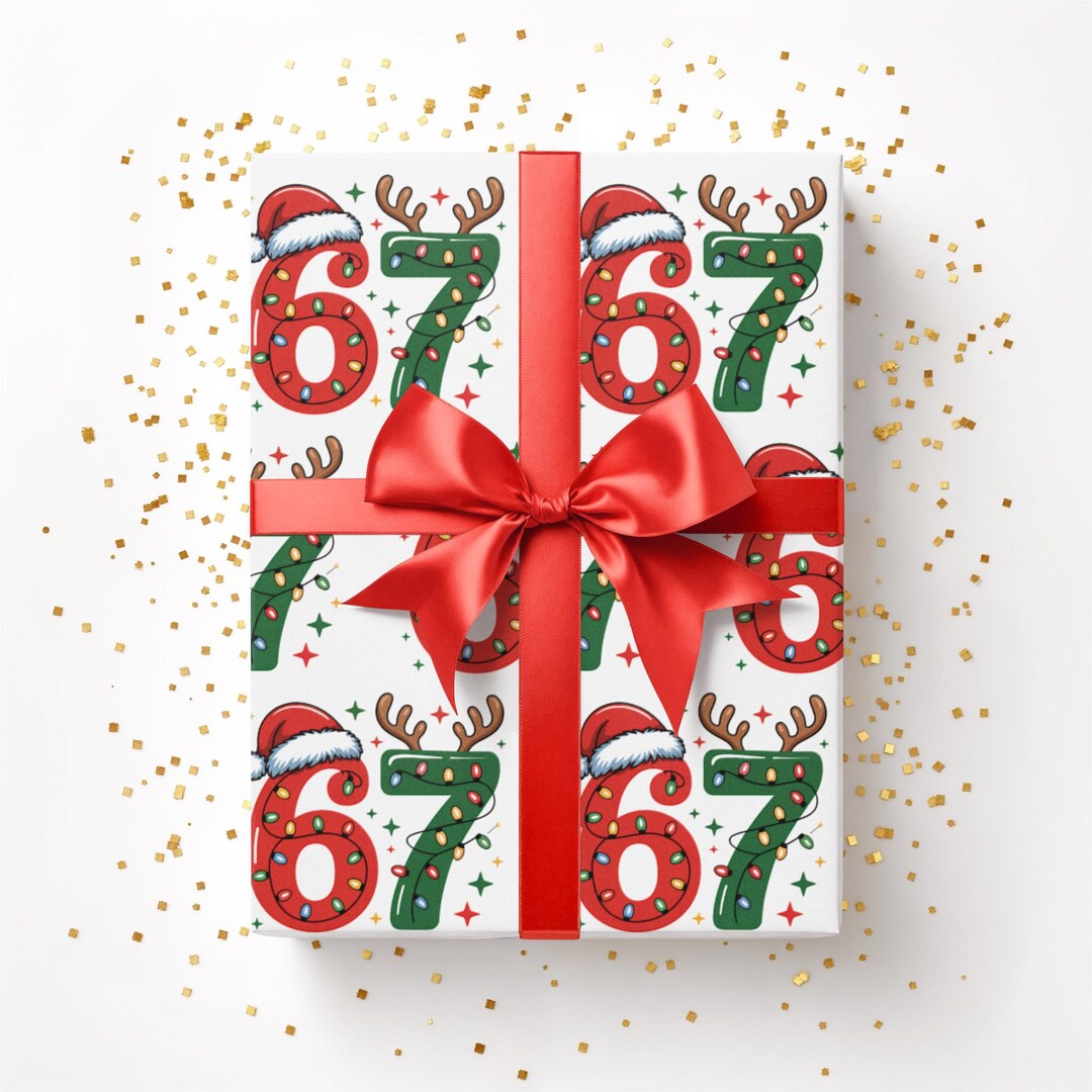 Six Seven Meme Christmas Wrapping Paper: Holiday Number Wrap - Etsy