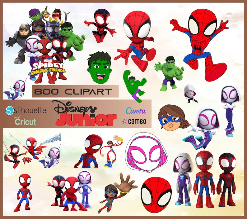 800+ Spidey and Friends Clipart Bundle (PNG) - Etsy