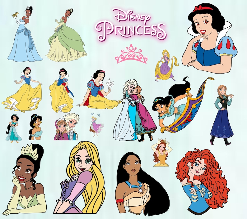 200+ Coquette Princess PNG Bundle, Disney Princess Cliparts (digital ...