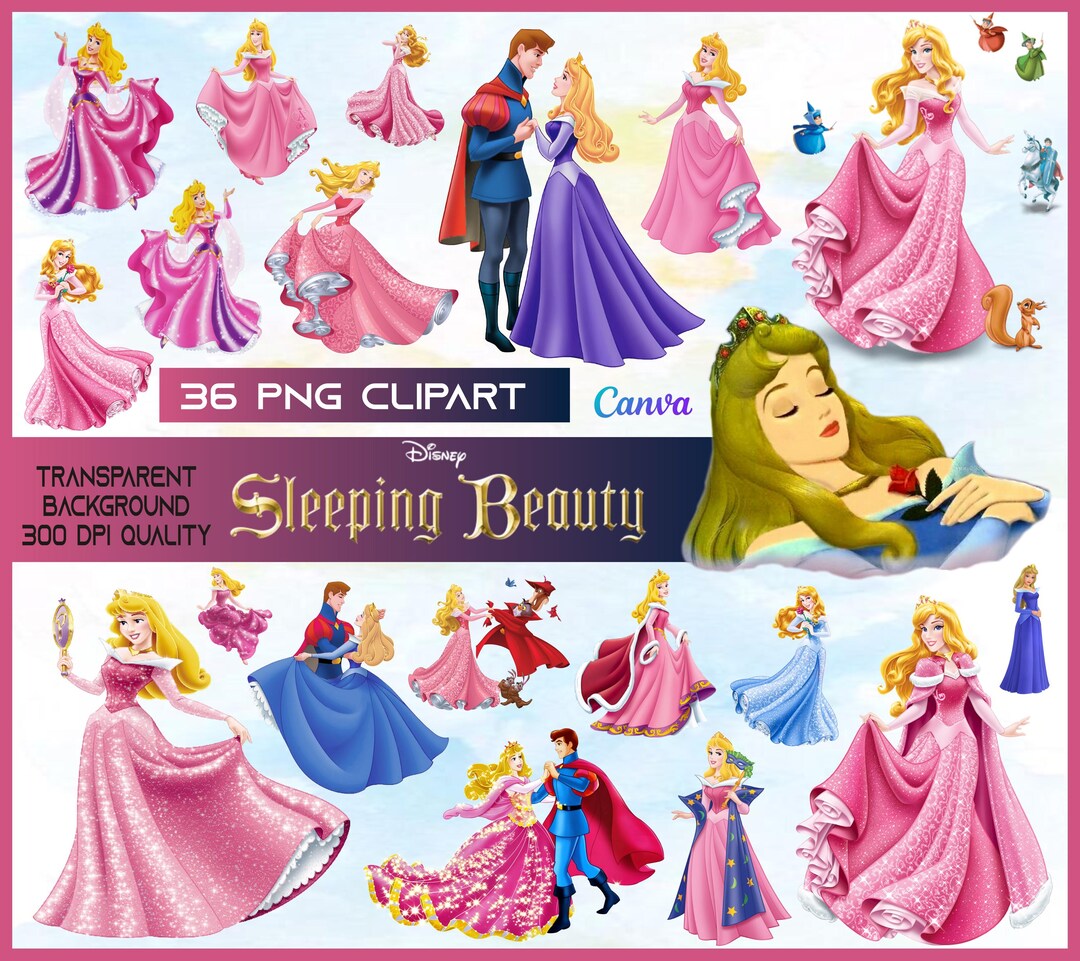 Clipart de acuarela de La Bella Durmiente, Princesa Aurora, Arte de ...