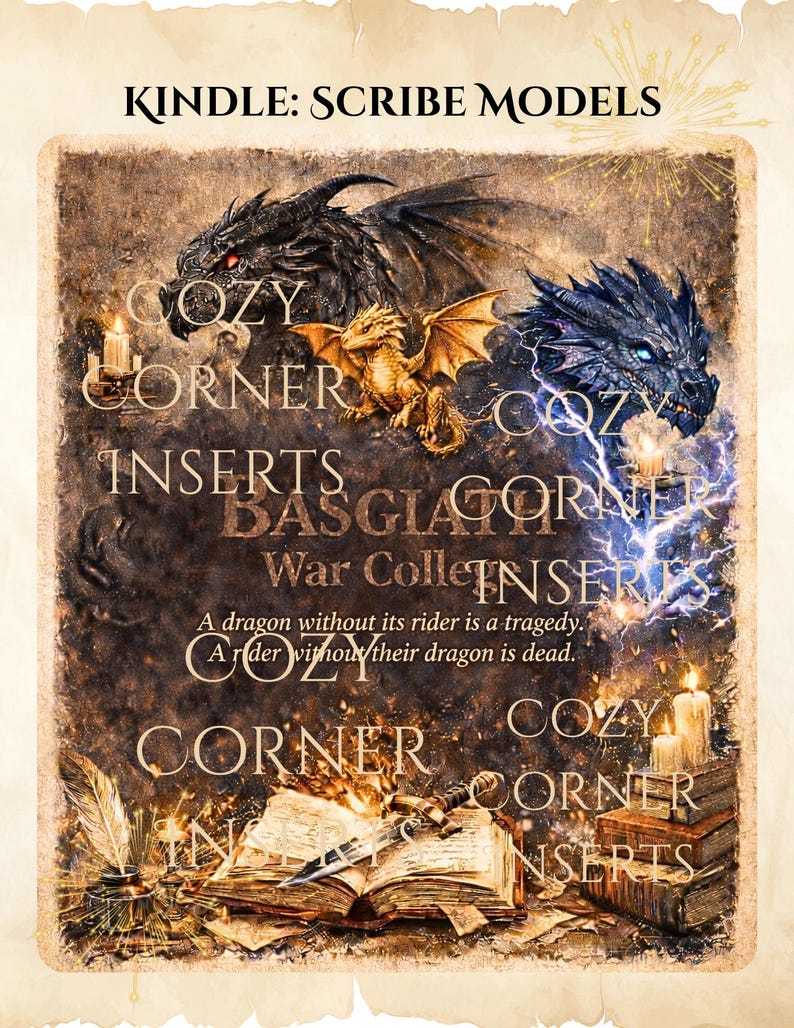 Fourth Wing Kindle & Kobo Insert | Dragon Rider Fantasy E-reader Clear ...