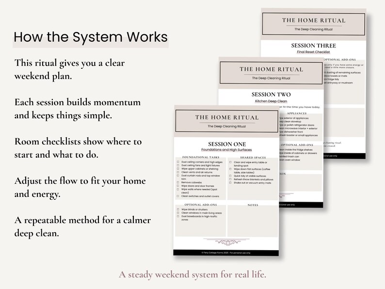 Deep Cleaning Ritual Printable Home Reset Guide - Etsy