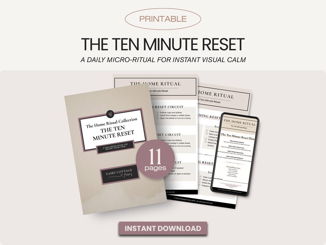 The Ten Minute Reset Printable • Daily Home Routine Guide - Etsy