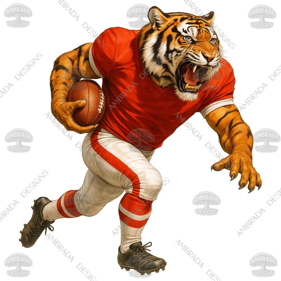 Tiger Football Player PNG Instant Digital Download - Etsy