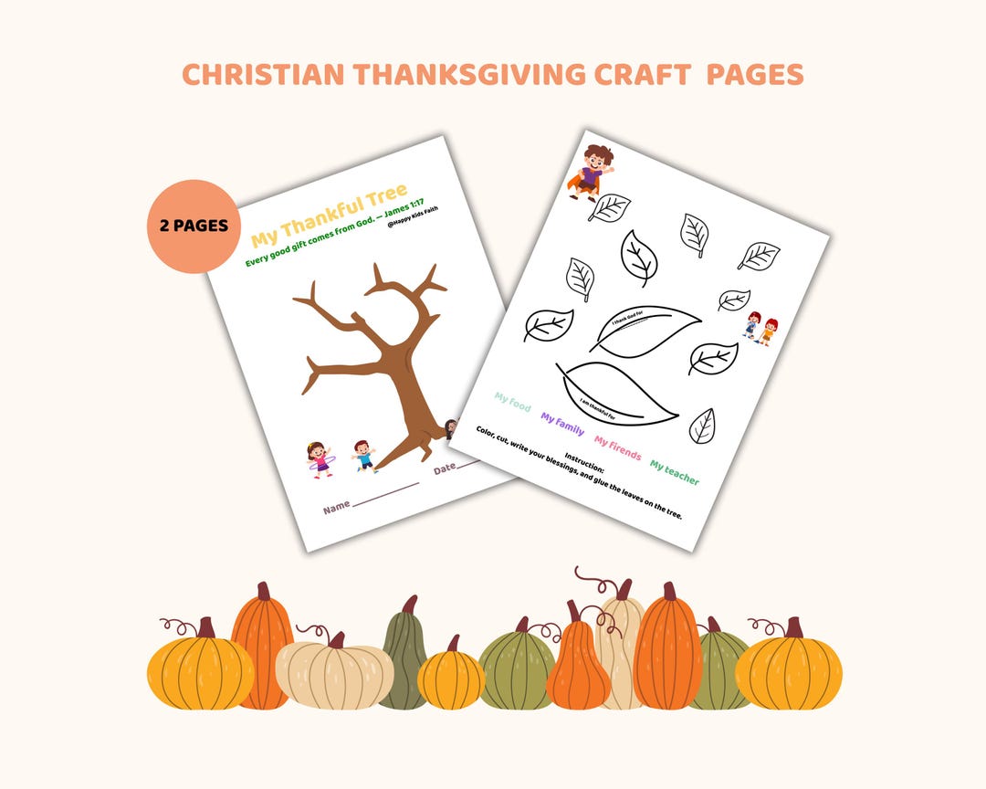 Christian Kids Thankful Tree Printable | Thanksgiving Bible Activity ...
